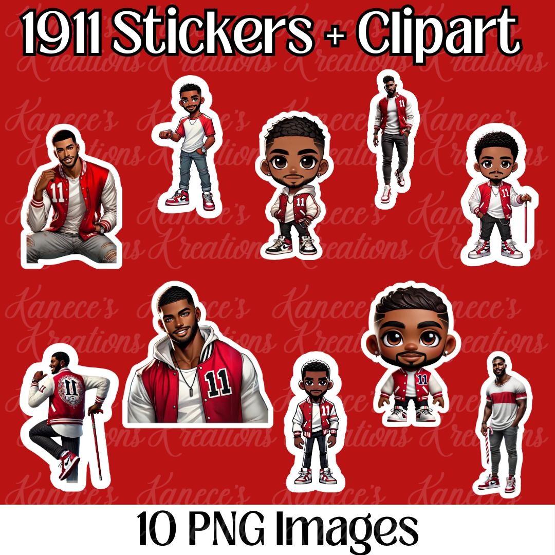 1911 | Black Man Frat Clipart | Print & Cut | Commercial Use | Digital ...