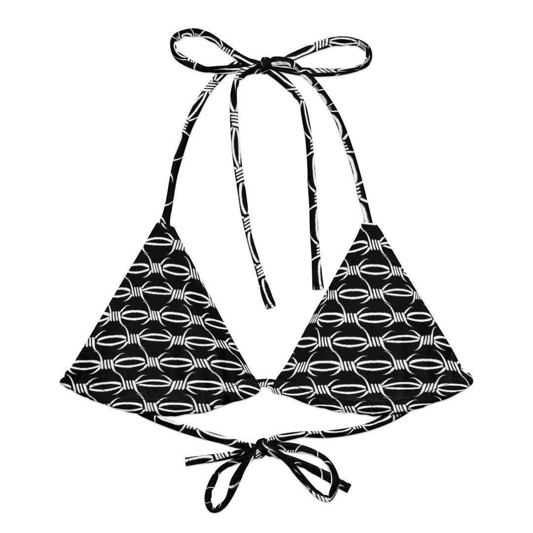 Barbed Wire Eco String Bikini Top - Gothic Swim Print Industrial Style ...