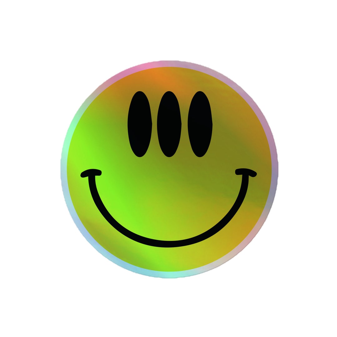 3 Triple Eyed Third Eye Smiley Happy Face Holographic Stickers - Etsy