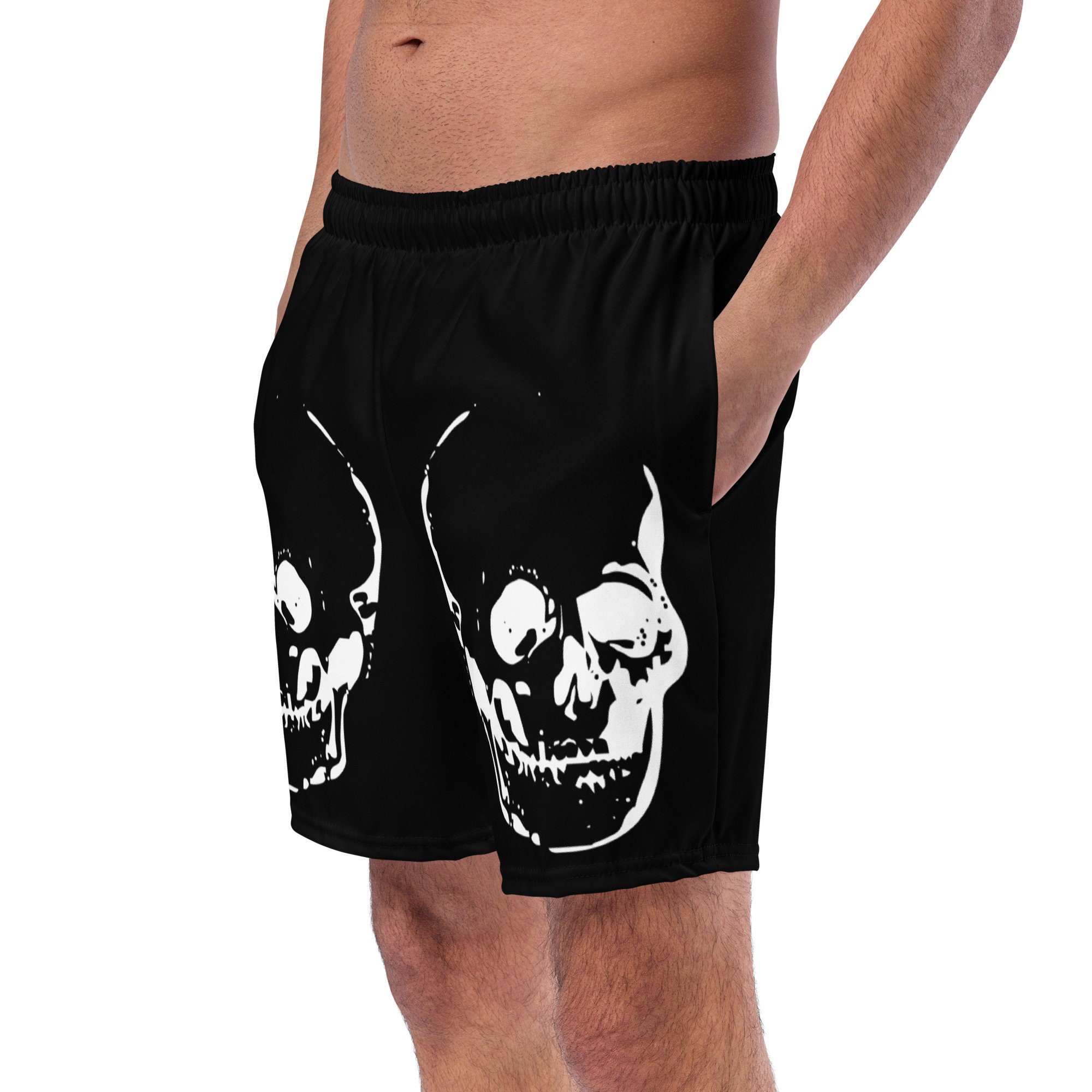 Skull Men's Swim Trunks, 'memento Mori', Black, Gothic, Occult, Grunge ...