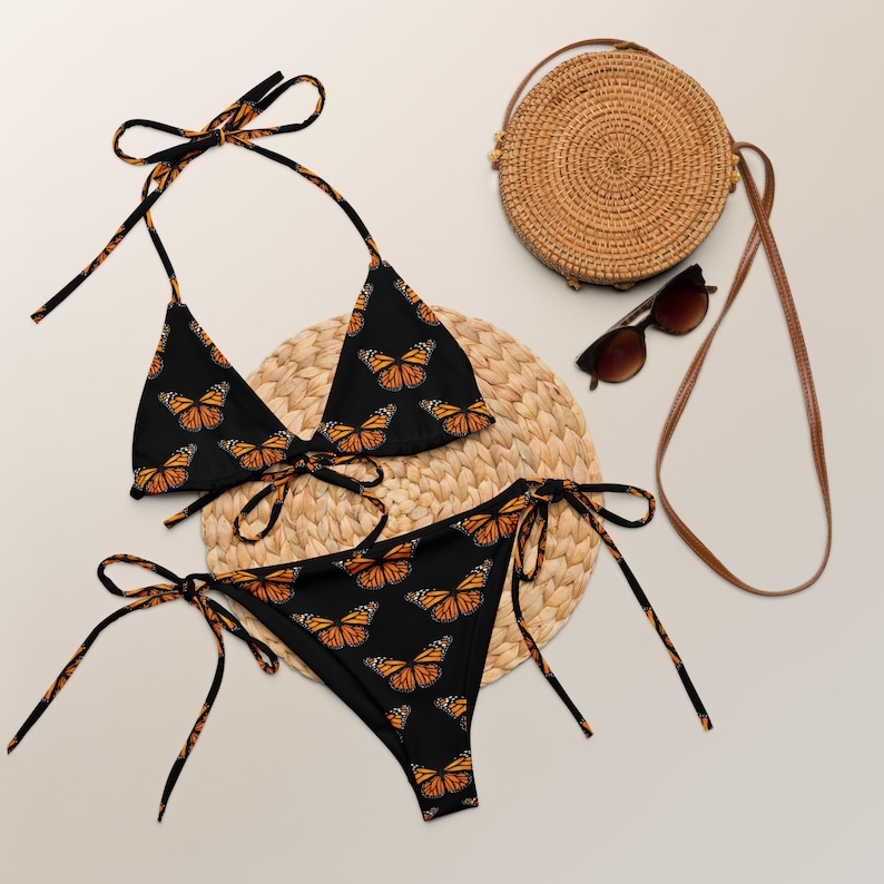 Monarch Butterfly String Bikini Black - Etsy