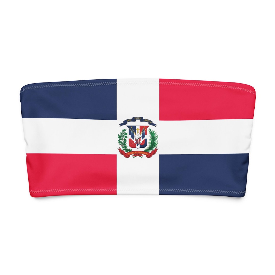 Dominican Republic Flag Bandeau Bikini Top – Recycled Swimwear With ...