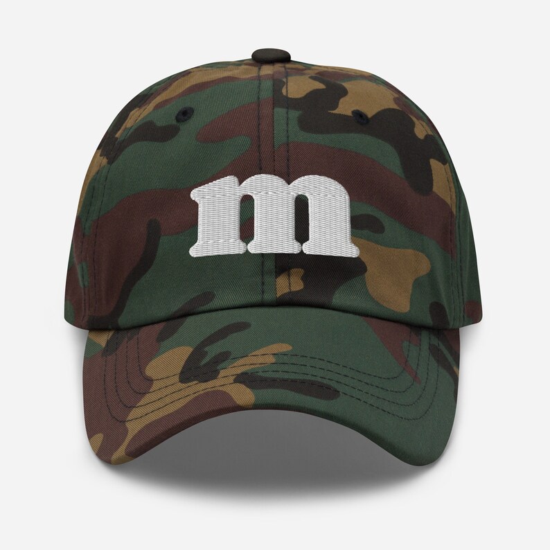Lowercase Letter “m” Dad Hat – Minimal Embroidered Monogram Cap ...