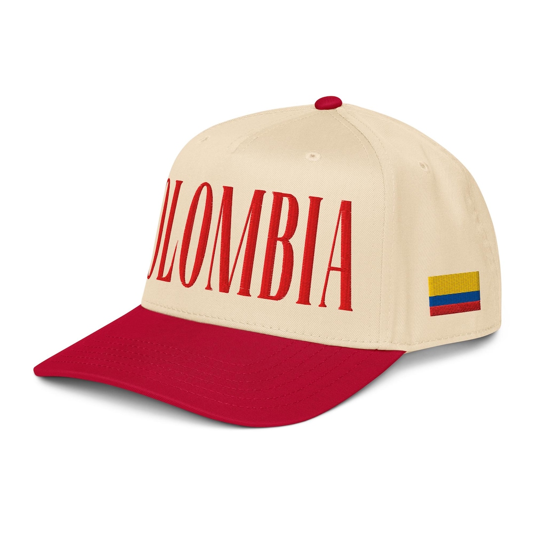 Colombia Flag Five Panel Cap Embroidered – Two-tone Street Style Hat ...