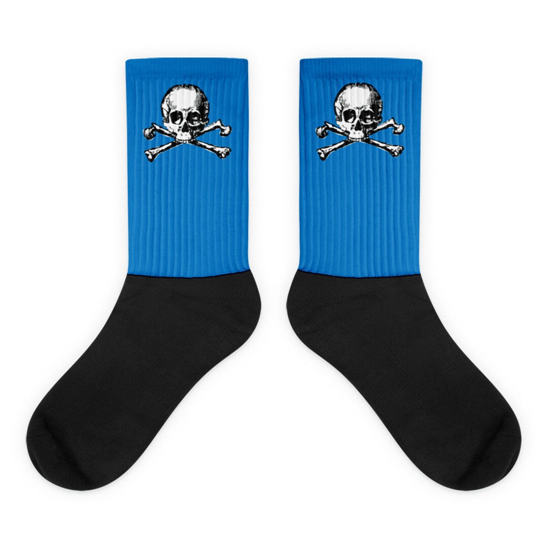 Skull & Bones Socks Blue Skull and Bones - Etsy