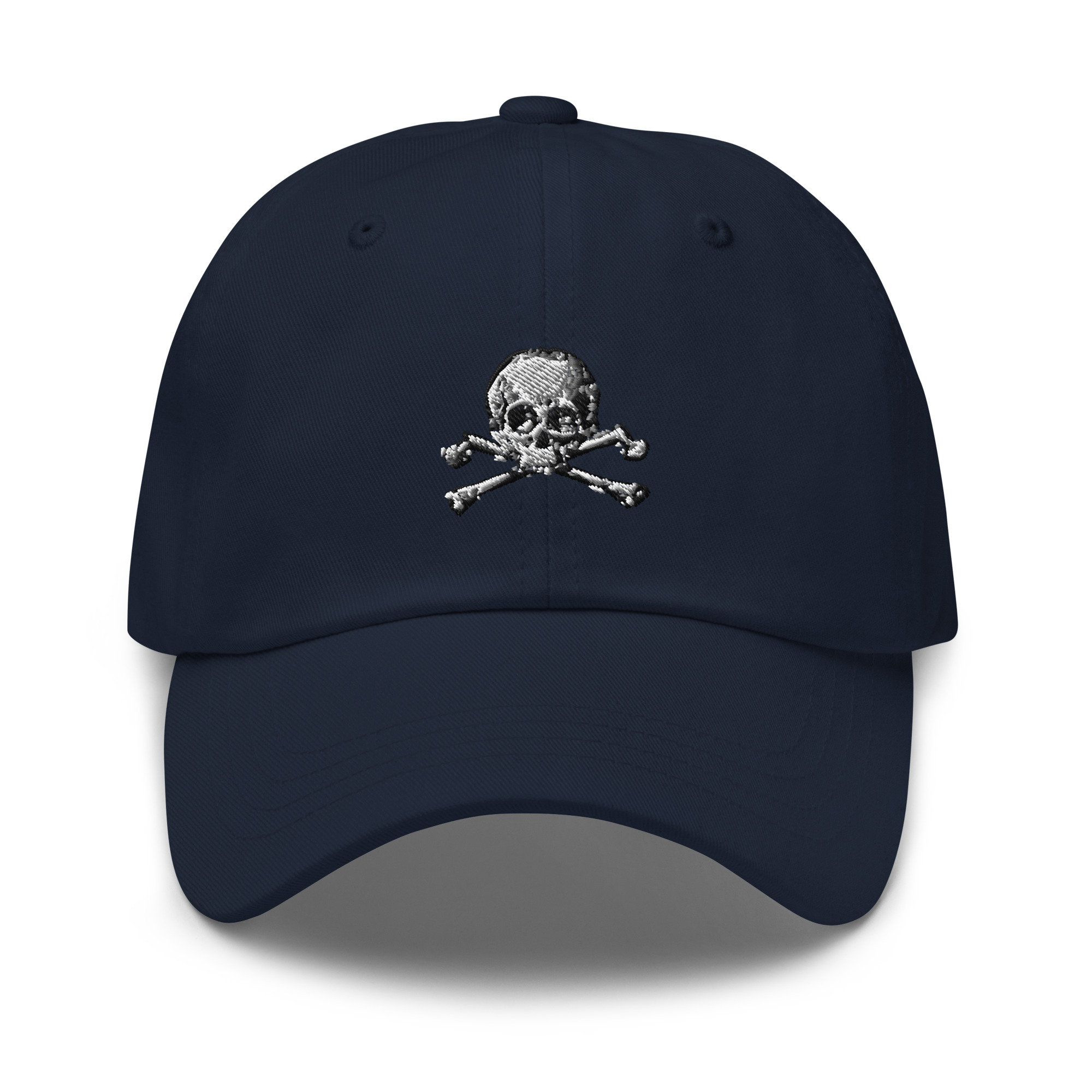 Skull and Bones Baseball Cap, Embroidered Dad Hat Adjustable Strap ...
