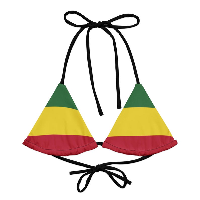 Rasta Flag String Bikini Top All-over Print – Eco Rastafari Swimwear ...