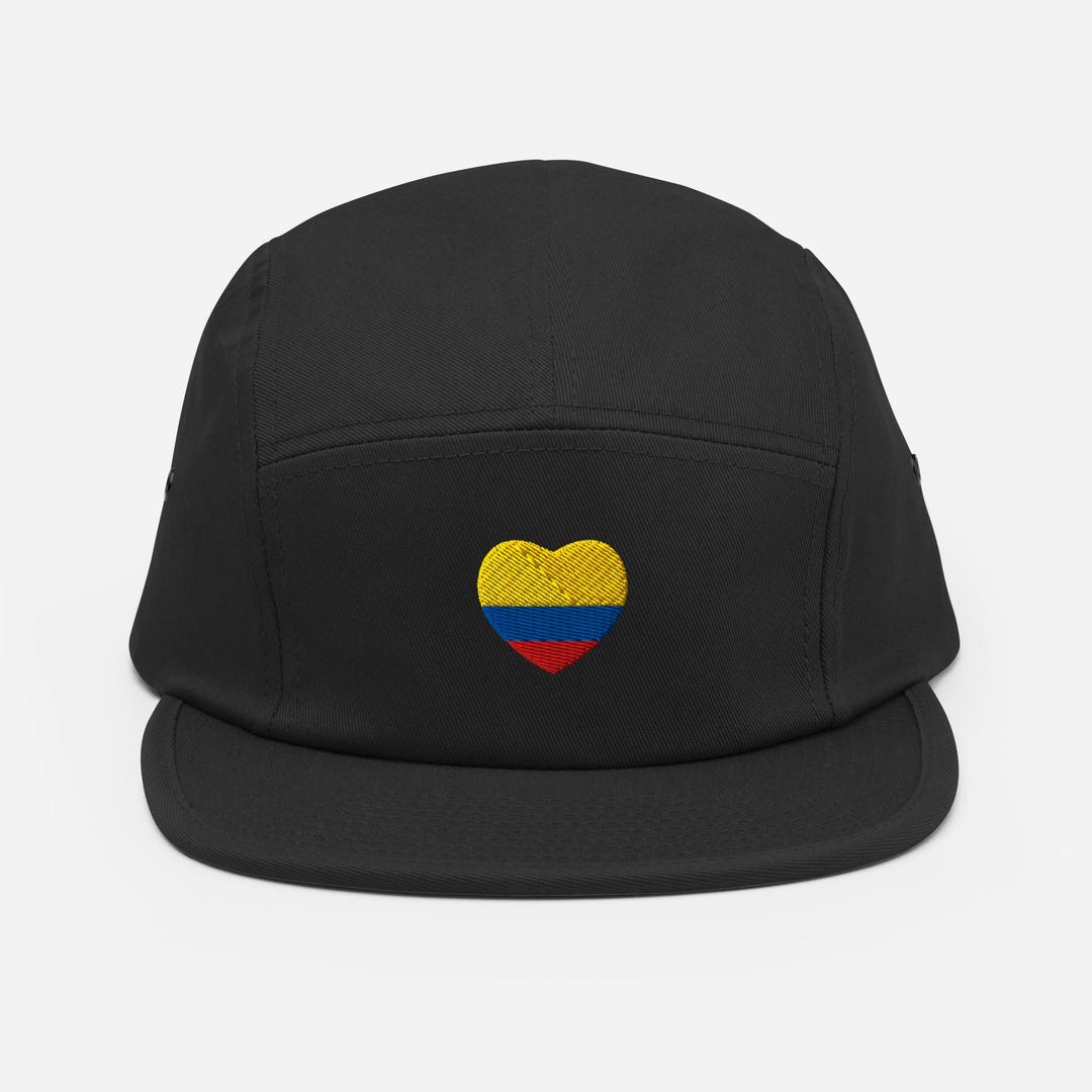 Colombia Heart Flag Five Panel Cap Embroidered – Minimal Heritage Hat ...