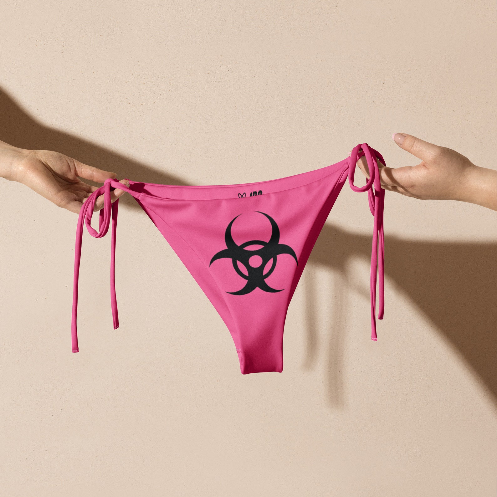 Biohazard String Bikini Bottom Rose Pink Black Y2K Zombie Apocalypse ...
