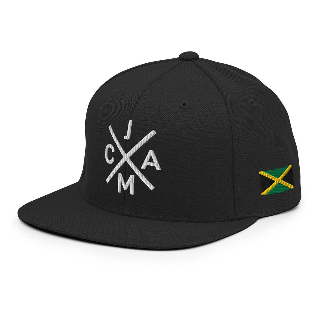 Jamaica X Crossed Snapback Hat Deluxe Minimal Streetwear Island Map and ...
