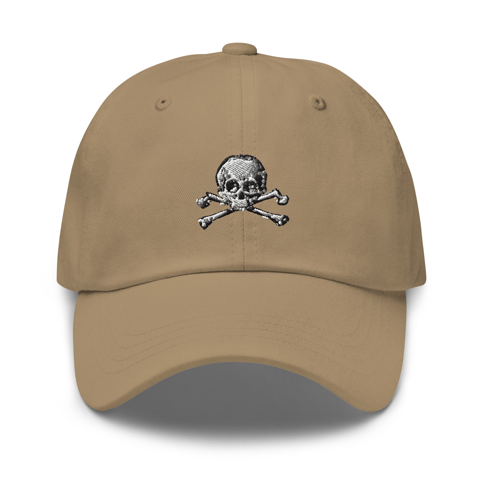 Skull and Bones Baseball Cap, Embroidered Dad Hat Adjustable Strap ...