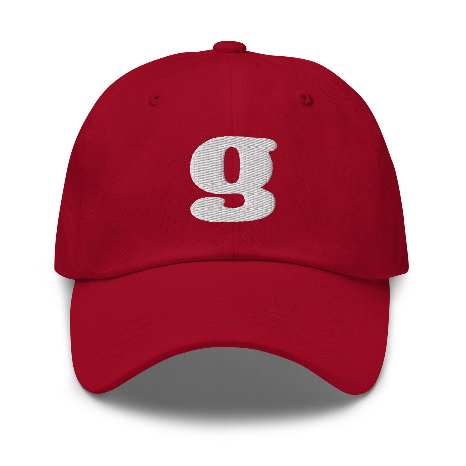 Lowercase Letter G Embroidered Dad Hat – Minimal Monogram Cap With ...