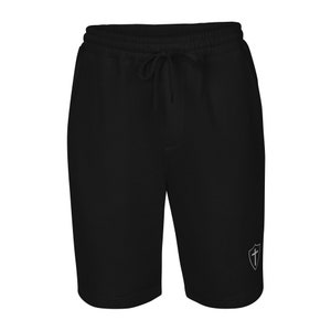Armor of God Cross Shield Men’s Fleece Shorts – Embroidered Christian ...