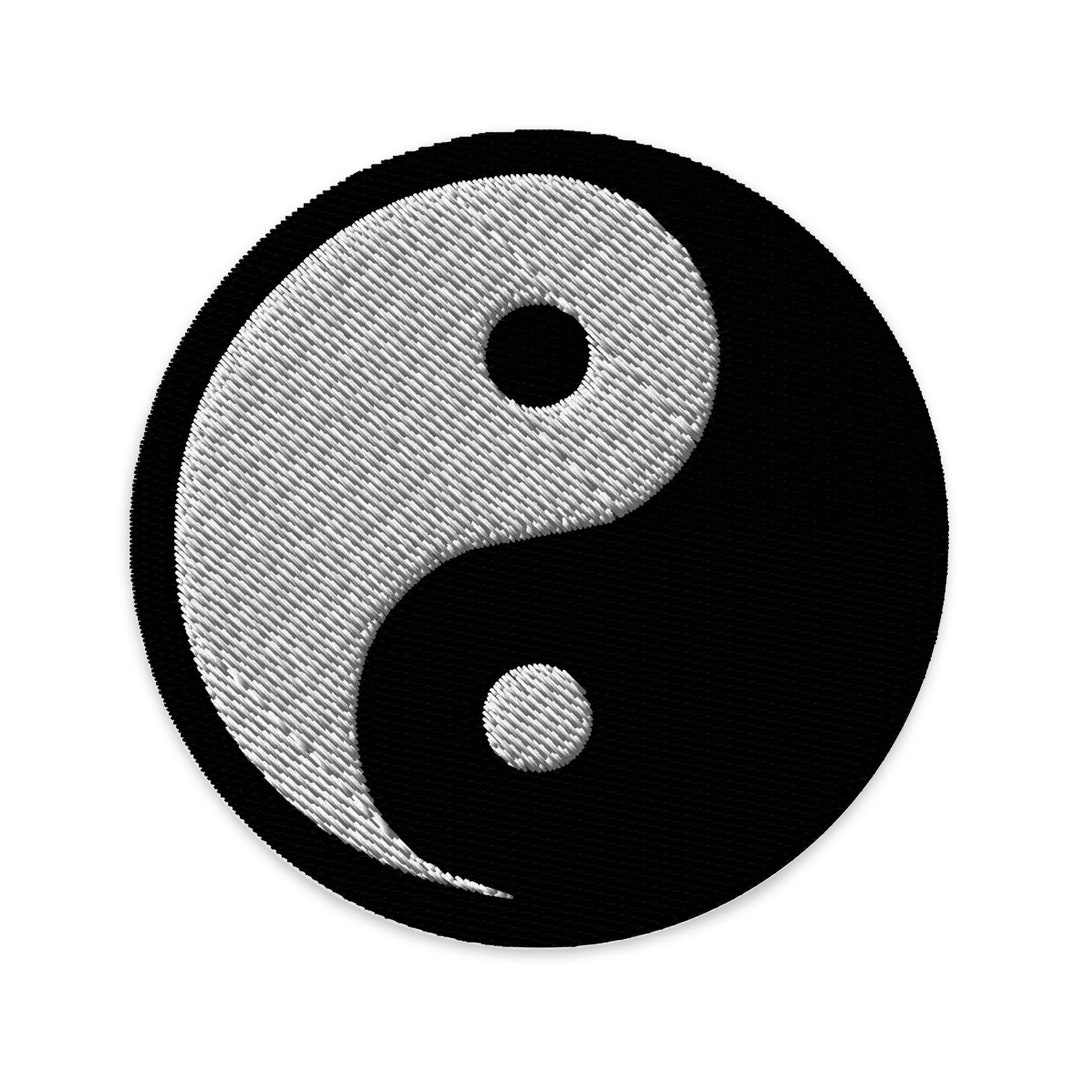 Yin Yang Embroidered 3″ Patch – Classic Black White Sew on & Iron on ...