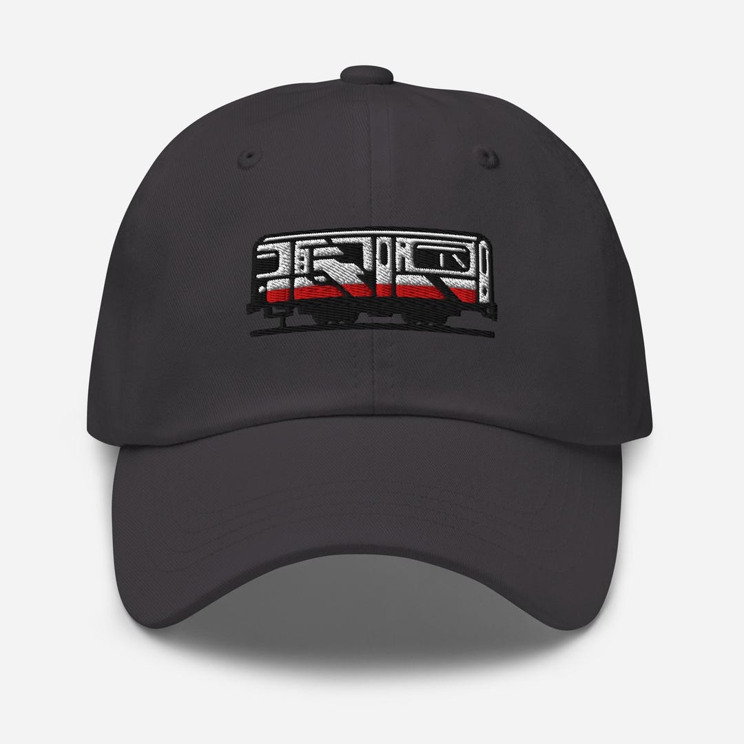 Subway Graffiti Red Train Dad Hat – Embroidered Minimalist Street Art ...