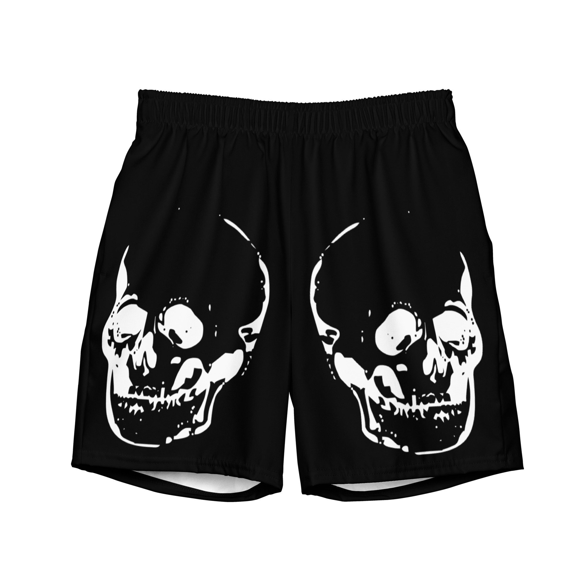 Skull Men’s Swim Trunks 'memento Mori' – Black Gothic Punk Swimwear ...