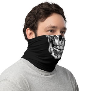 Human Skull Teeth Neck Gaiter – Gothic Horror Face Cover, Spooky ...