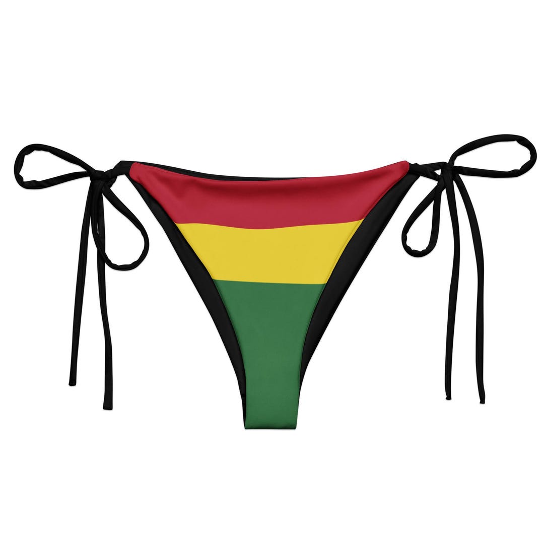 Rasta Flag String Bikini Bottom – Recycled Eco Swimwear With Reggae ...