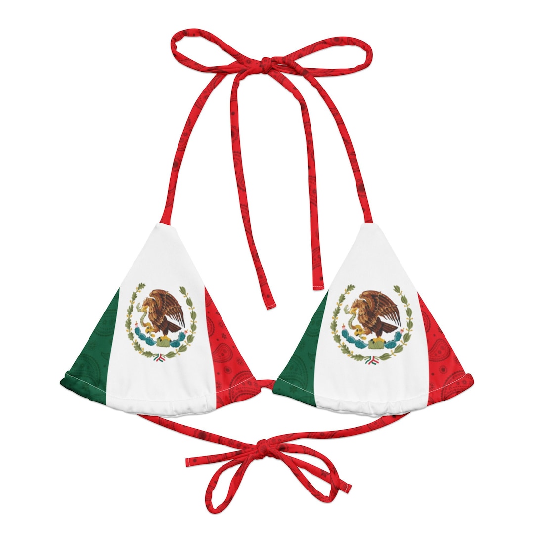 Mexico Flag String Bikini Top – Paisley Bandana Swimwear - Etsy