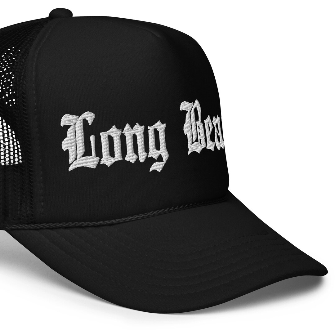 Long Beach Old English Trucker Hat - LBC Pride White Embroidery - Etsy