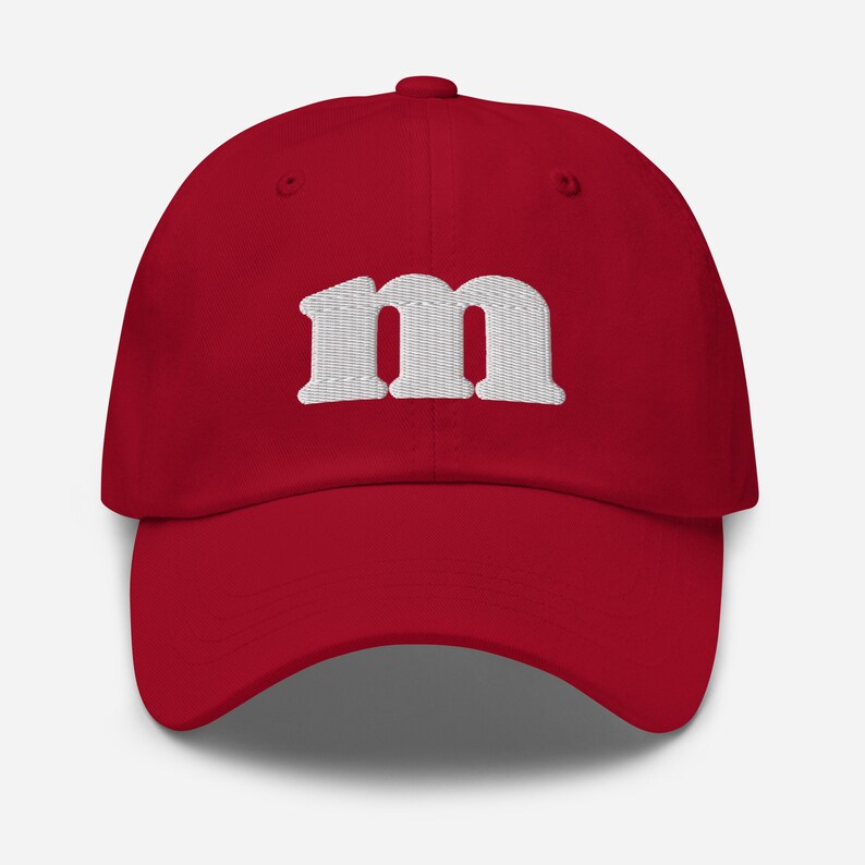 Lowercase Letter “m” Dad Hat – Minimal Embroidered Monogram Cap ...