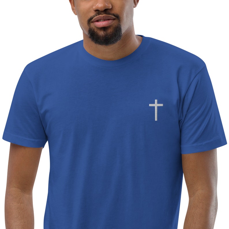 Cross Embroidered Short Sleeve T-shirt Crucifix Christian - Etsy Australia