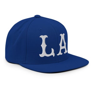 LA Vintage Style White Embroidered Snapback Hat Los Angeles California ...