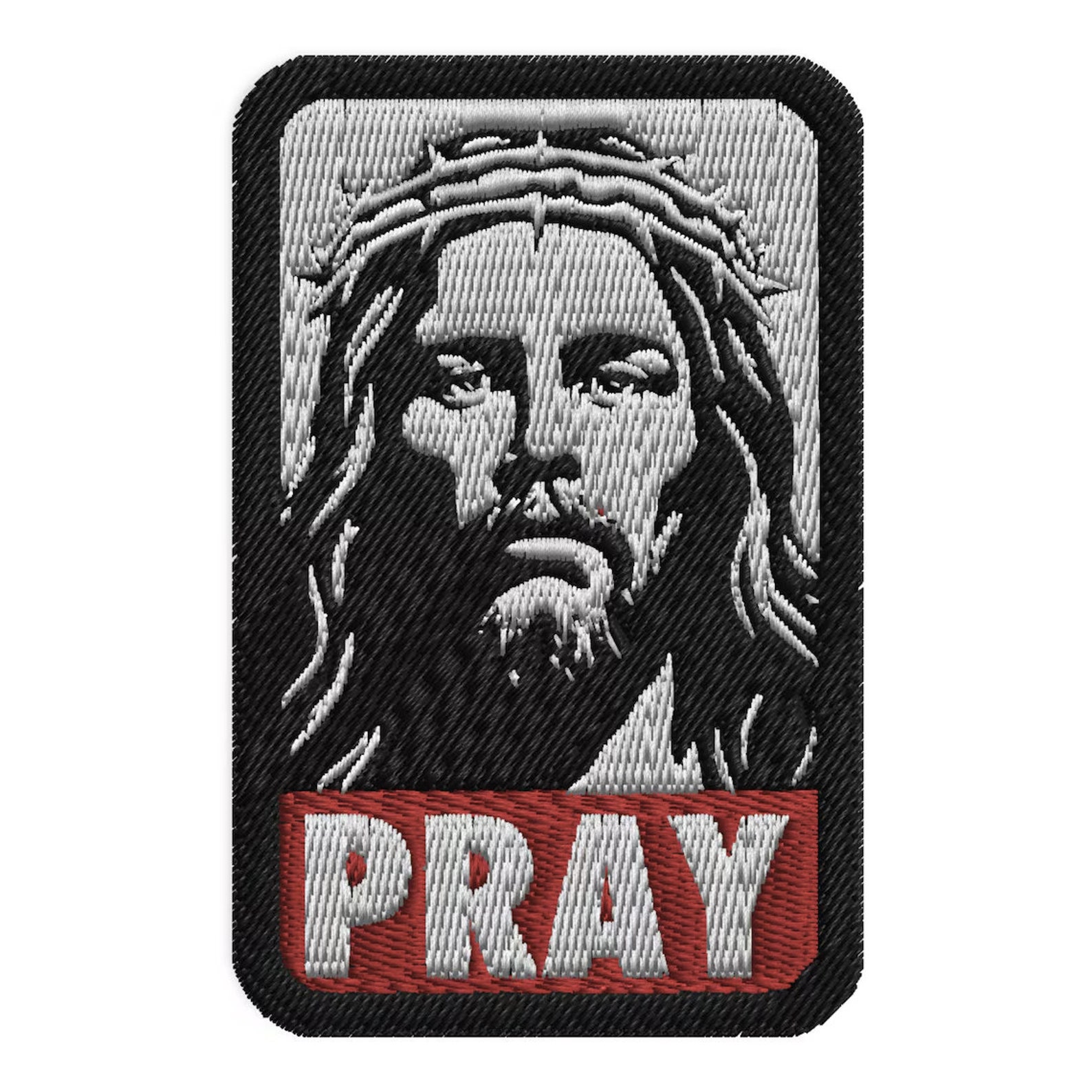 Jesus Pray Embroidered Patch – Christian Gift With Street Art Style for ...