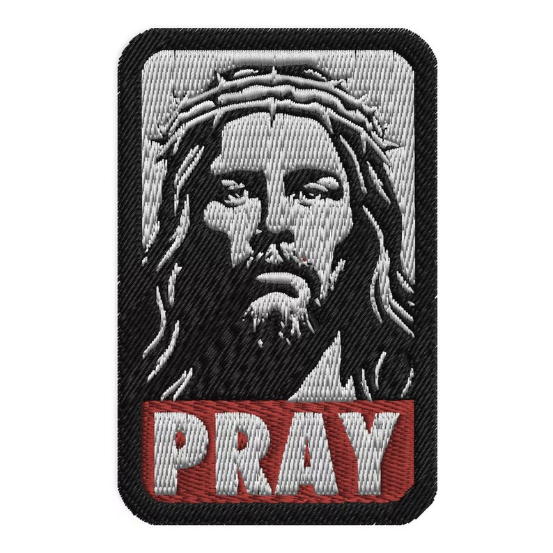 Jesus Pray Embroidered Patch Christian Gift Religious Art Jesus is King ...