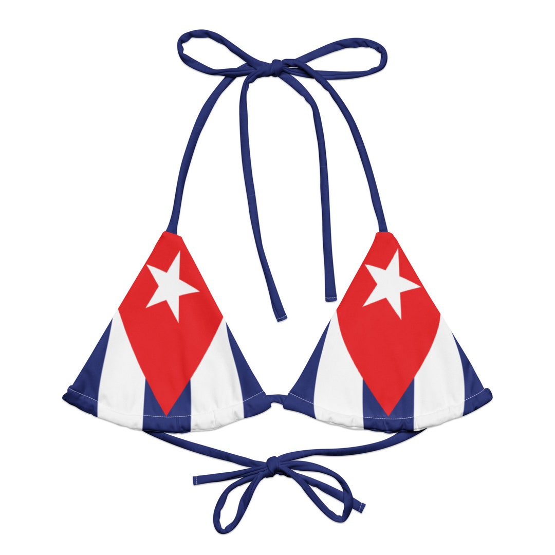 Cuba String Bikini Top – Cuban Flag Heritage Swimwear Festival Beach ...