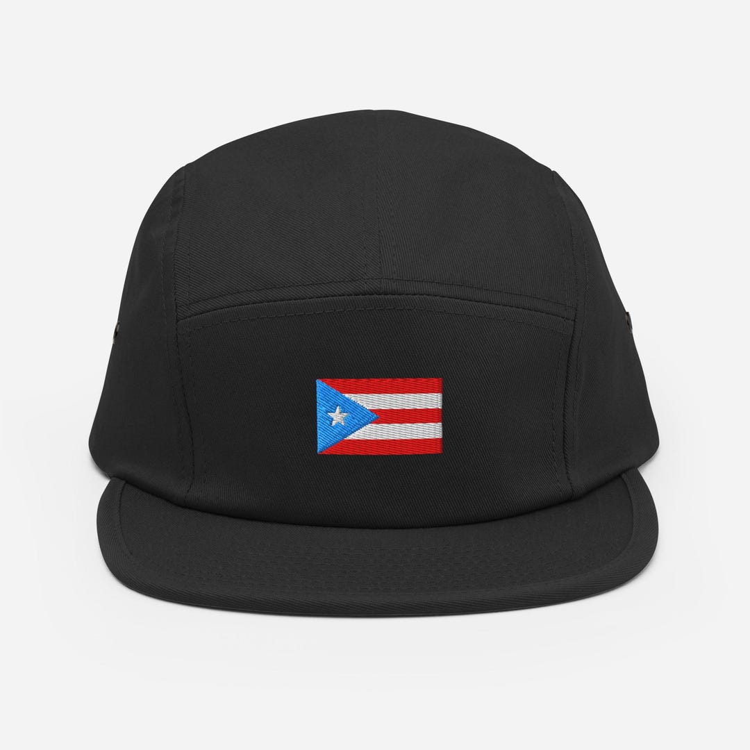 Puerto Rico Flag Five Panel Cap – Light Blue Embroidered PR Boricua ...