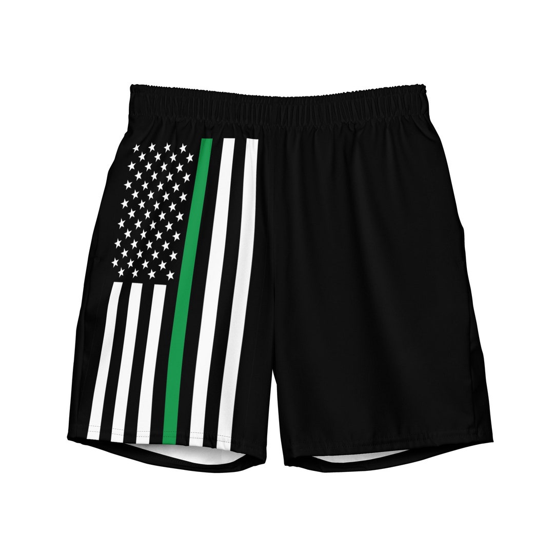 First Responder Military Men's Swim Trunks Thin Green Line Armed Forces ...