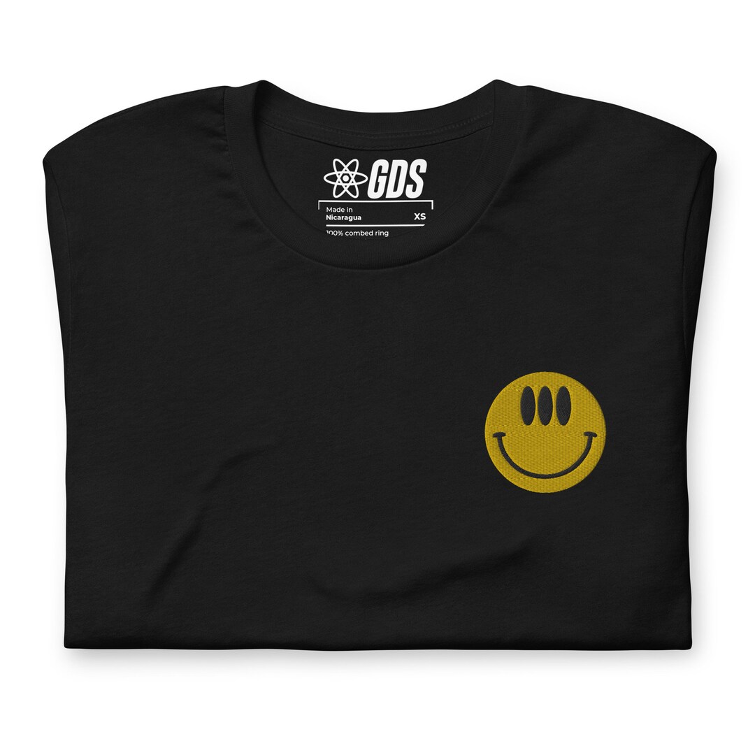 3rd Eye Smiley Happy Face, Third Eyed Embroidered Unisex T-shirt, Fun ...