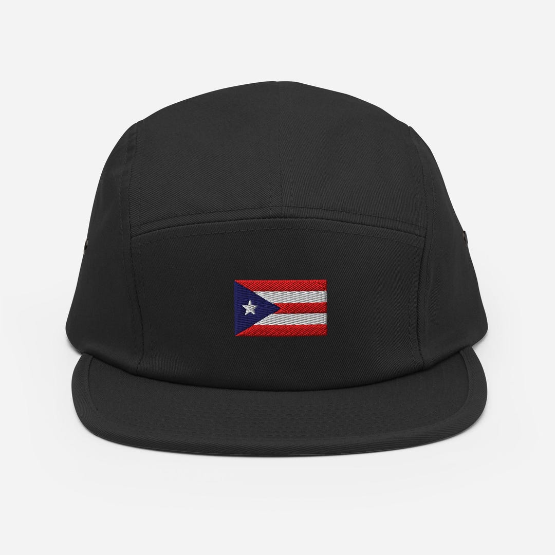 Puerto Rico Five Panel Cap - Minimal Embroidered PR Flag - Etsy