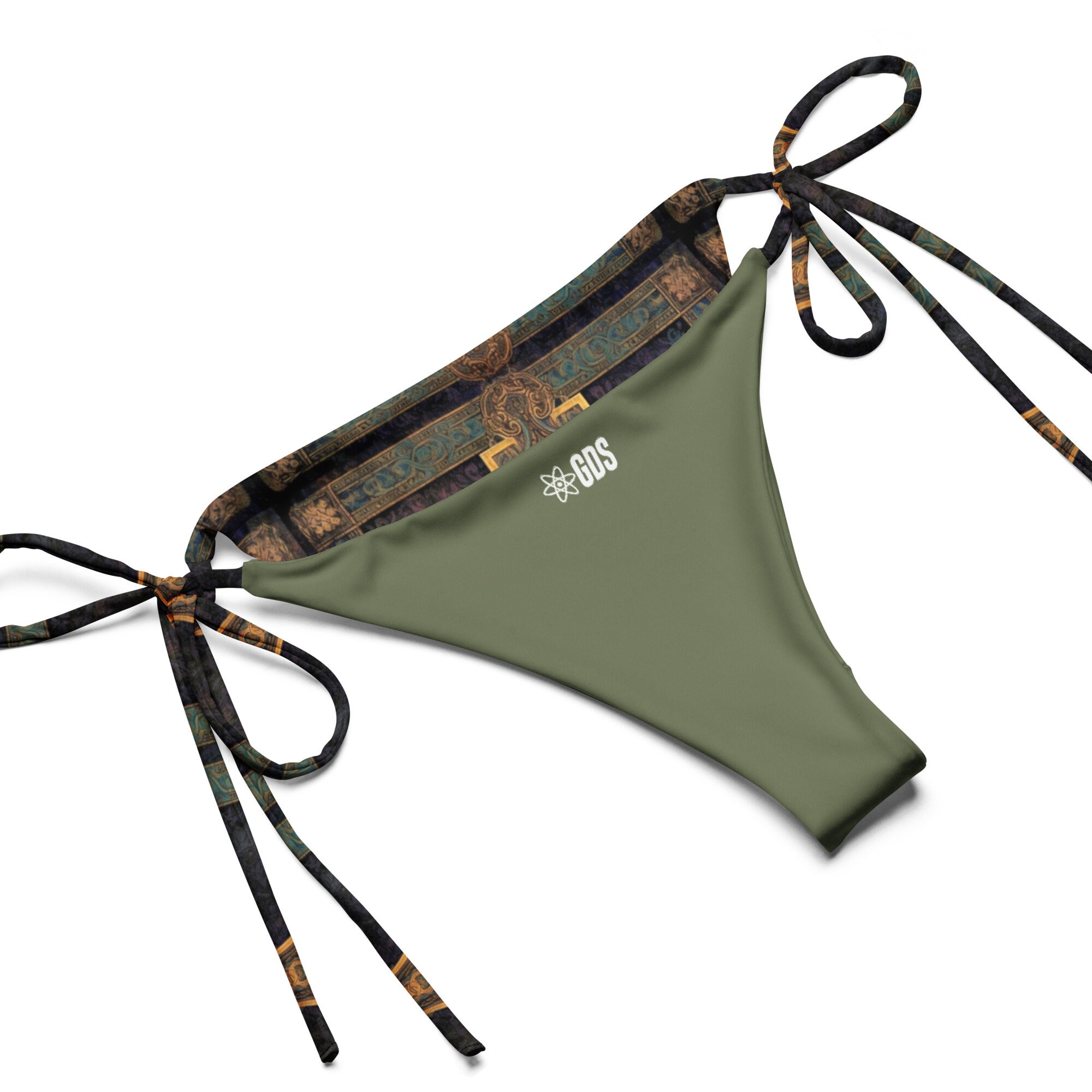 Bandana Sage Cross String Bikini – Rococo-inspired All-over Print in ...