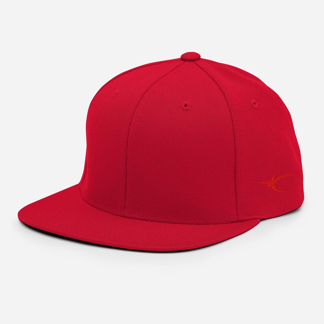 GDS Label Blanks Snapback Hat - Red Minimal Baseball Cap - Etsy