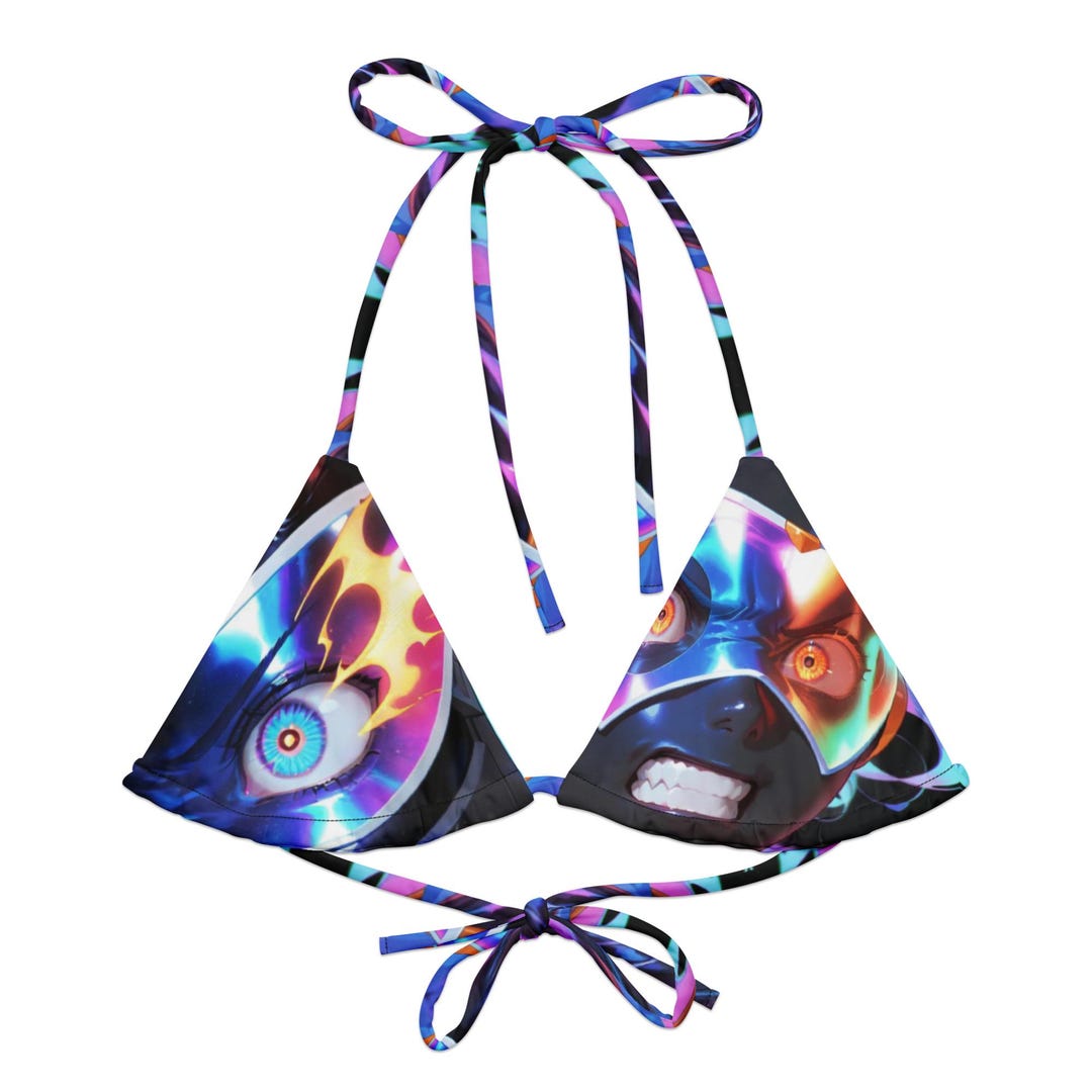 Anime Style String Eco String Bikini Top – Cyberpunk All-over Print ...
