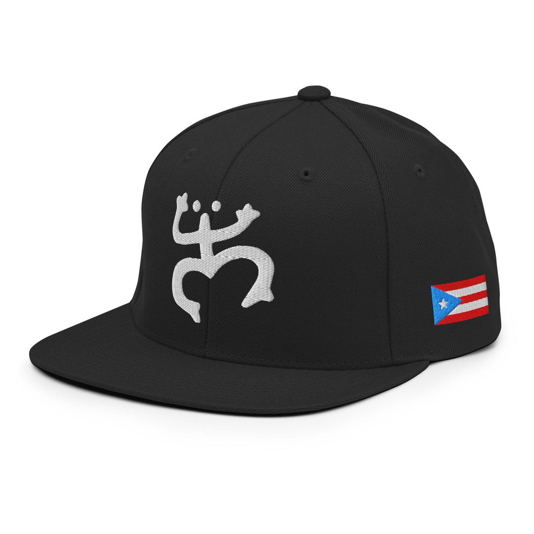 Taino Frog Puerto Rican Coqui Snapback Hat White Embroidered Puerto ...