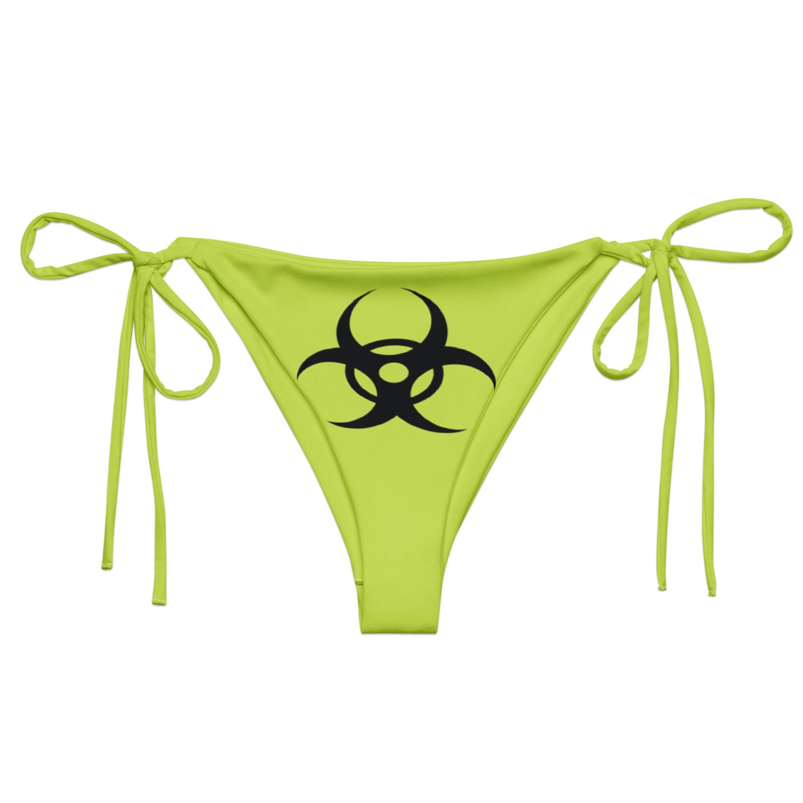 Biohazard String Bikini Bottom Lime Black Y2K Zombie Apocalypse Grunge ...