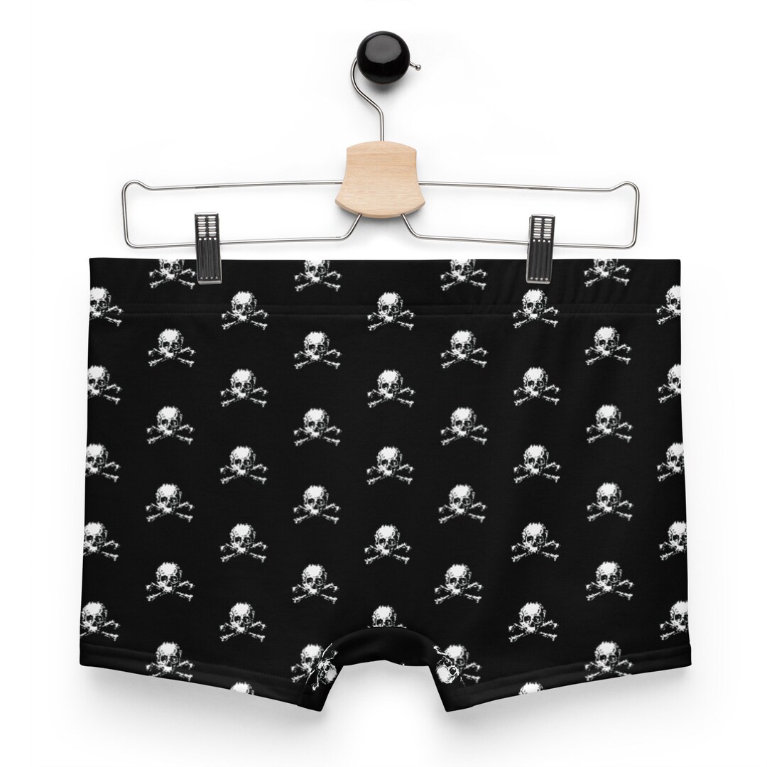 Skull & Bones Boxer Briefs Gothic Fashion Skull Crossbones Metal Punk ...