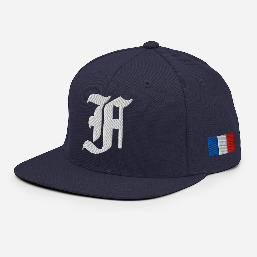 France Snapback Hat – Old English F Embroidery on Cap With French Flag ...