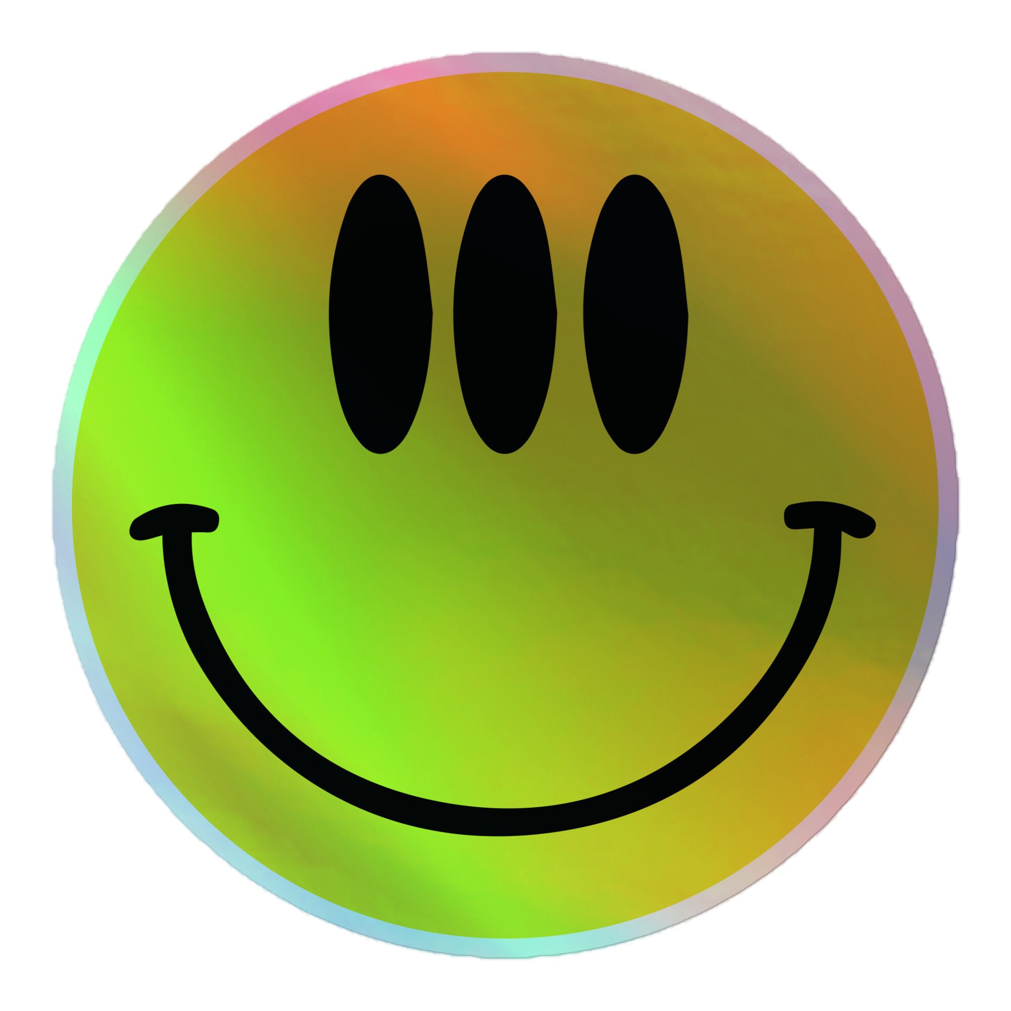 3 Triple Eyed Third Eye Smiley Happy Face Holographic Stickers - Etsy