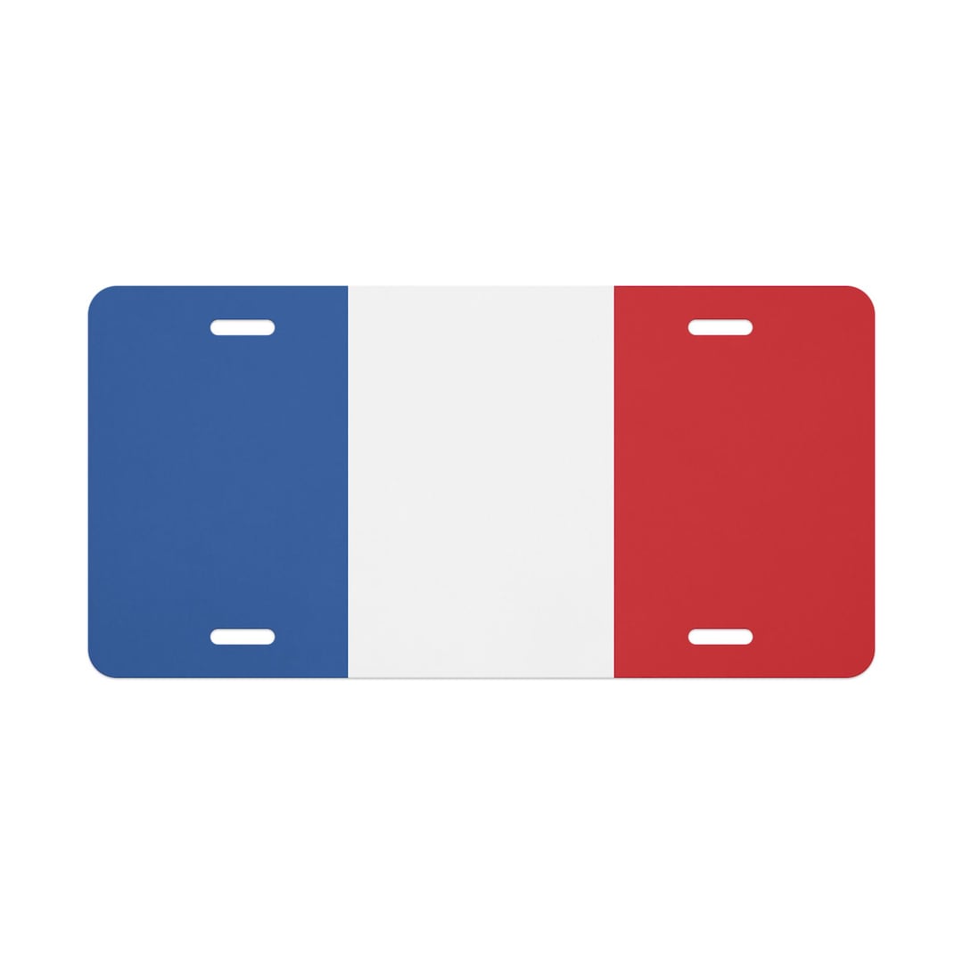 France Flag Vanity License Plate – Embossed Aluminum Euro Style Car Tag ...