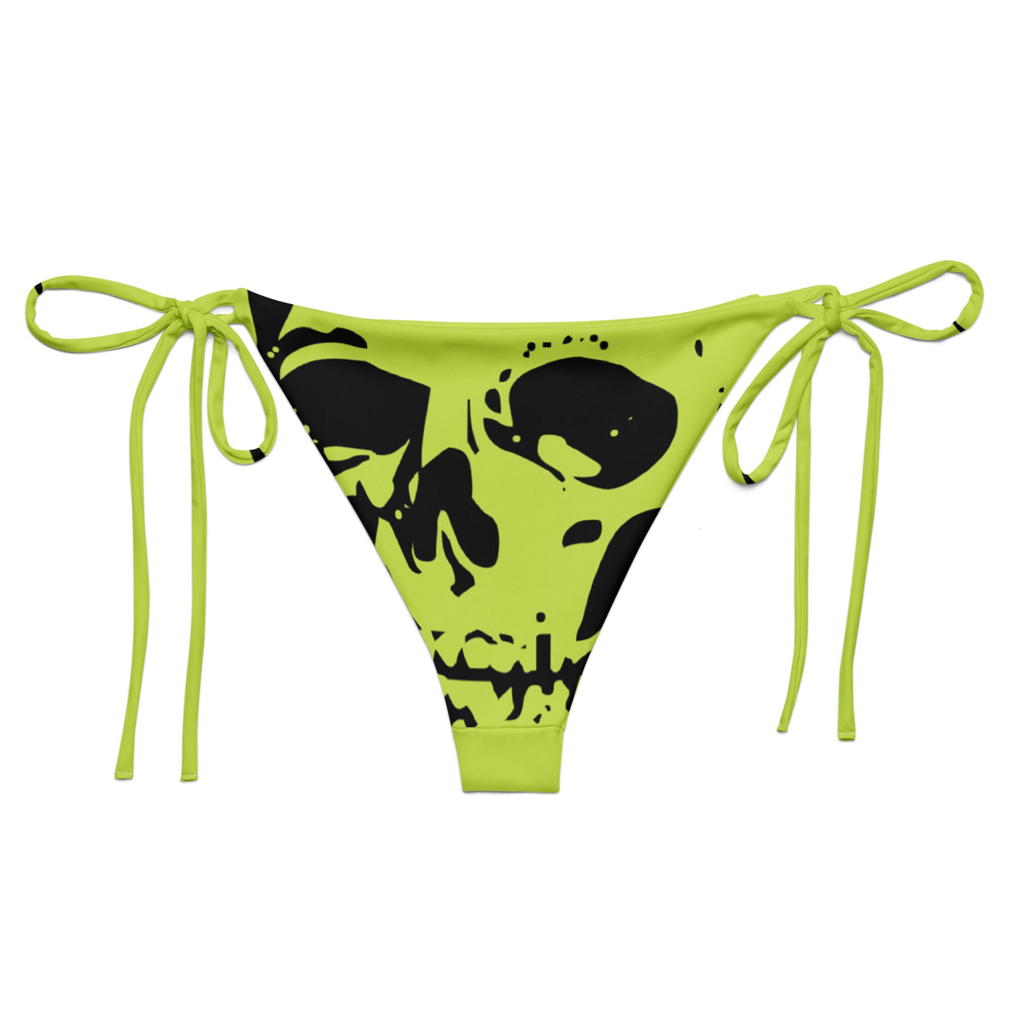 Skull String Bikini Bottom – Memento Mori Y2K Grunge Gothic Swimwear ...