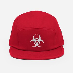 Biohazard Five Panel Camper Cap - Y2K Embroidered Headwear - Etsy