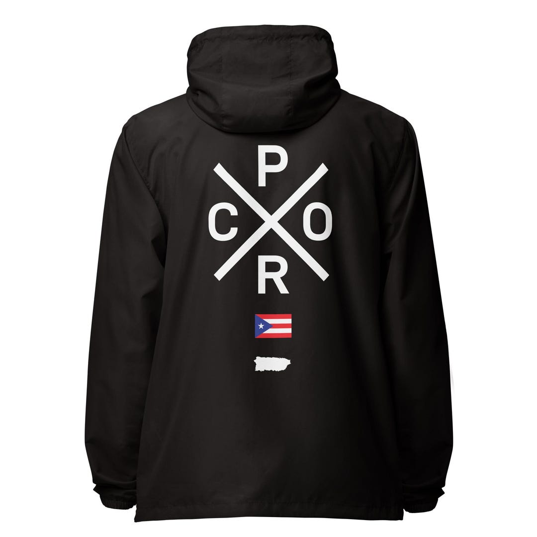 Puerto Rico X Crossed Unisex Lightweight Zip up Windbreaker Minimal ...