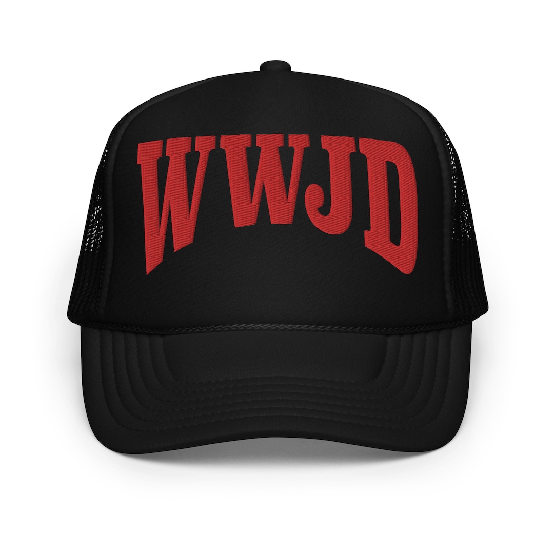 WWJD Red Foam Trucker Hat Hat Faith-inspired Christian Values Spiritual ...