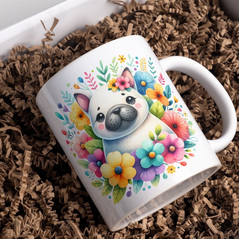 Cute Spring French Bulldog in a Watercolor Clipart-with Spring ...