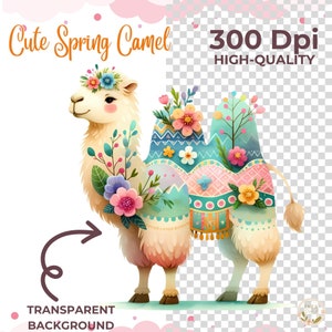 Cute Spring Camel Clipart, Camel Watercolor, Camel Clipart, Camel PNG ...