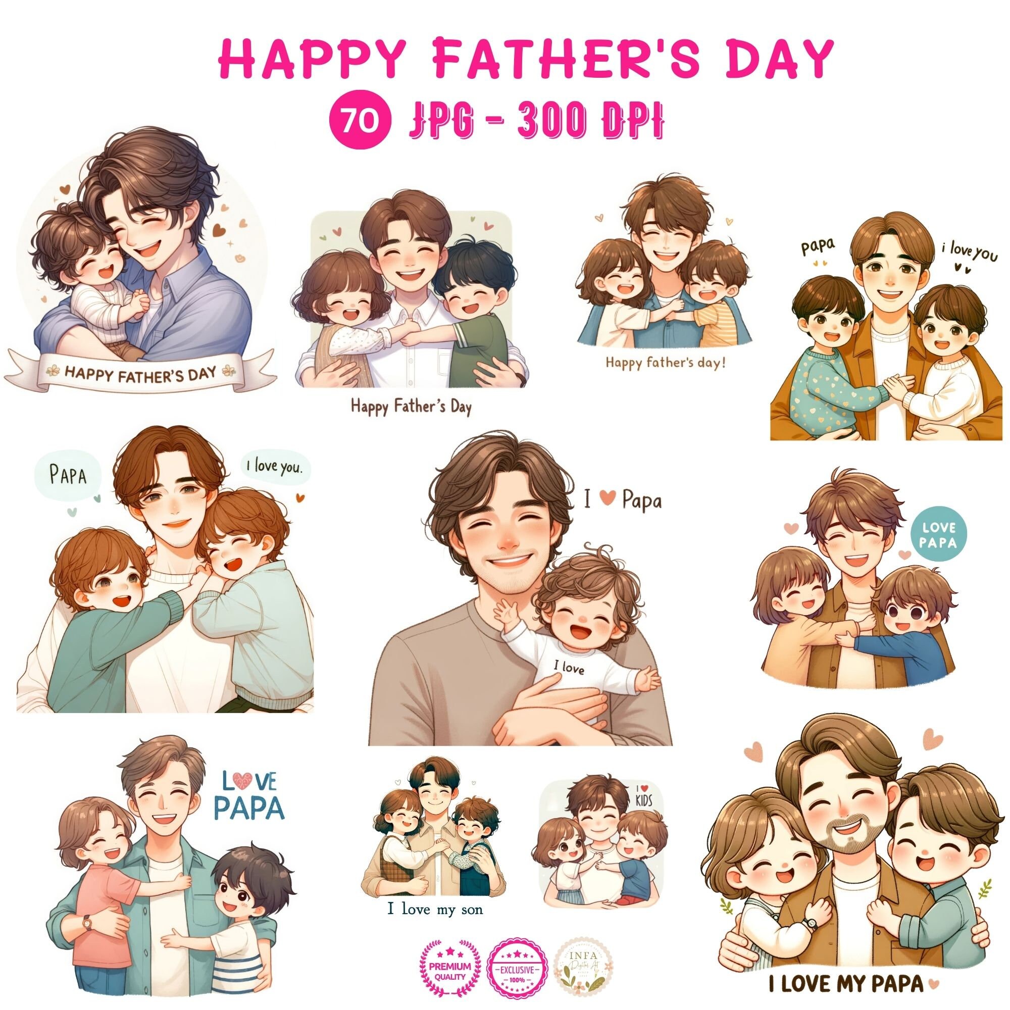 Happy Father's Day Clipart, Father's Day Clipart, Holiday Cards Father ...